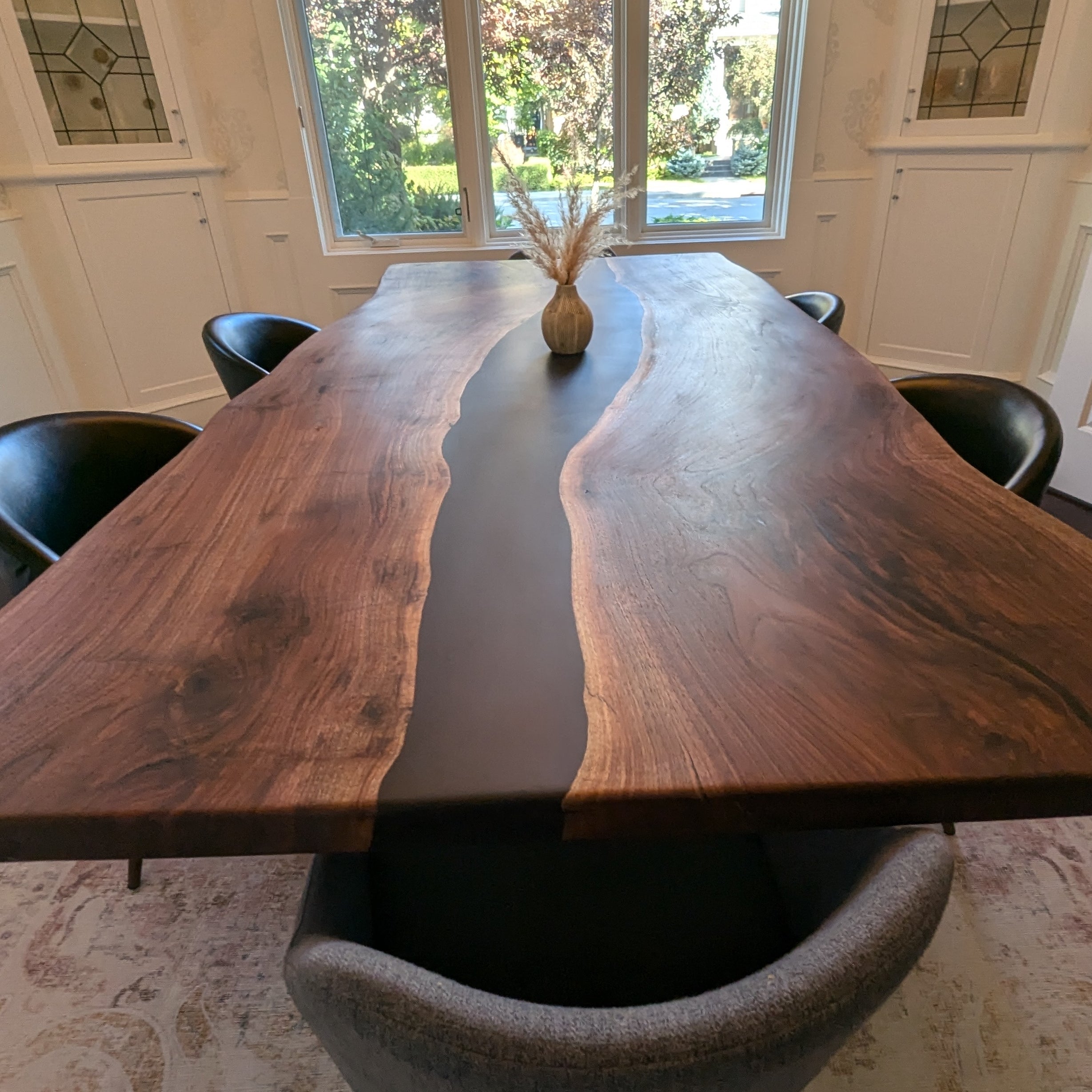 walnut epoxy dining table | Calgary wood works